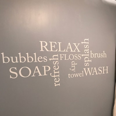 Bathroom Wall Decor Words Bathroom Decals Bathroom Wall - Etsy