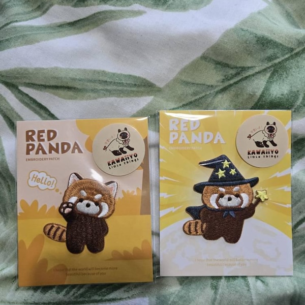 Redpanda Embroidered Patch Sticker/cute Embroidery/kawaii Embroidered Patches Sticker for ...