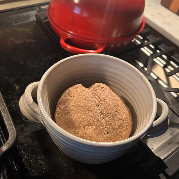 Handmade Pottery Bread Baker White Ceramic Bread Crock Pottery Handmade ...