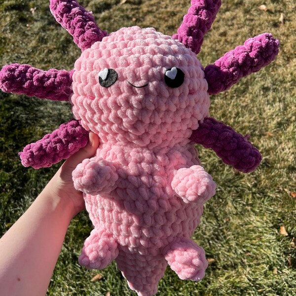 Crochet Pattern - Strawberry Axolotl, Amigurumi Axolotl, Chubby Axolotl ...