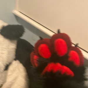 White Cat Furrysuit Cosplay Paws With Claws, Wolf Furry Fluffy Paws ...