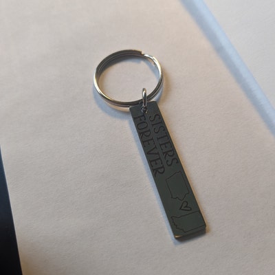 Best Friends Map Custom Long Distance Friendship State Key Chains USA ...