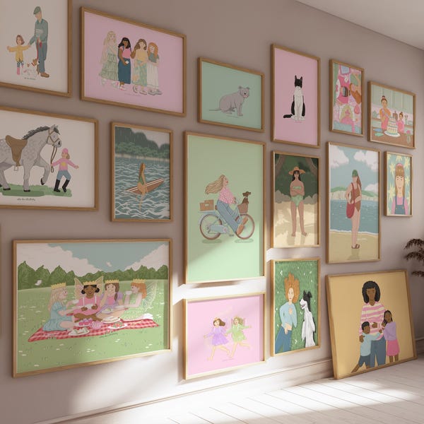 Gallery Wall Art Set Frame Mockup, Art Print Multiple Frame Mock-up ...