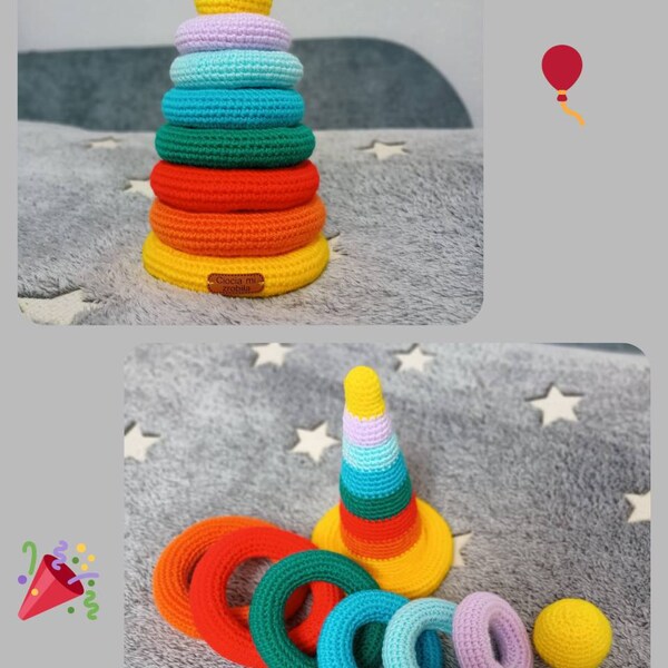 Stacking Toy Crochet Pattern Crochet Rainbow Stacking Toy Pattern ...
