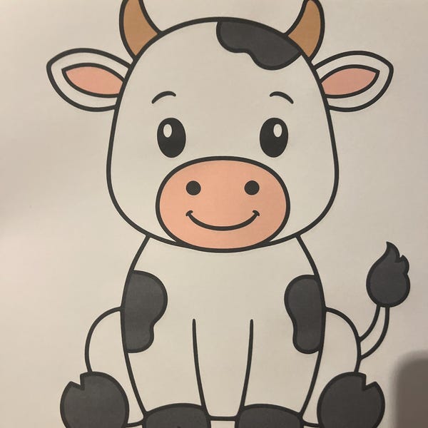 Cute Cow SVG PNG | Animal Farm Clipart for Cricut & Silhouette - Etsy