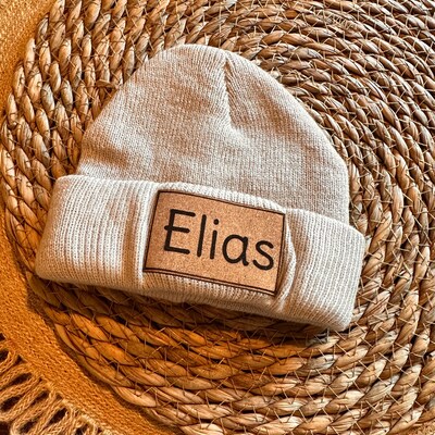 Custom Baby Beanie Gender-neutral Baby Hat With Name on Patch Toddler ...