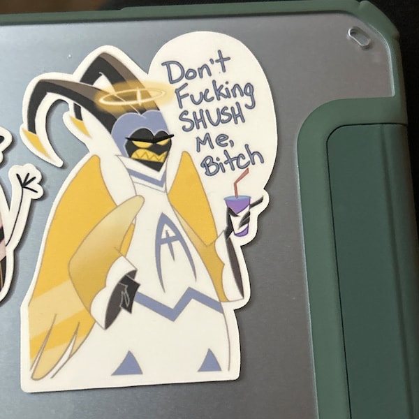 Don't Shush Me Adam Sticker | Hazbin Hotel Sticker | Gloss Sticker ...