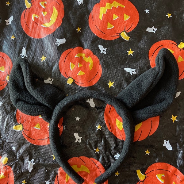 Cute Adult Plush Black Bat Animal Ears on Headband Halloween Cosplay ...