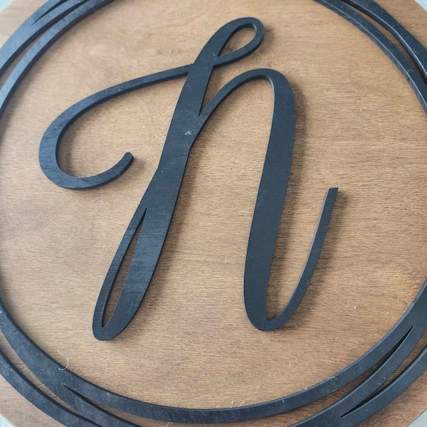 Monogram Door Hanger | Minimalist Door Hanger | Wooden Front Door ...