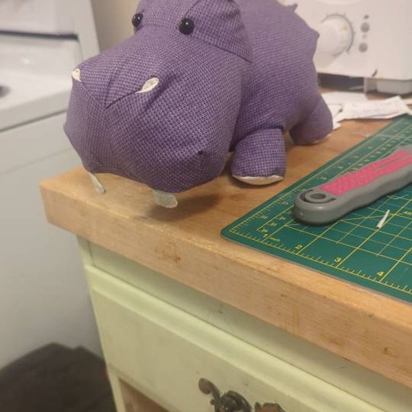 Stuffed Animal - Hippo PDF Sewing Pattern & Tutorial | Sewing Project ...