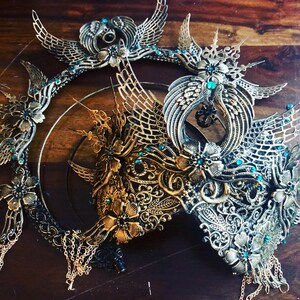 Wings Headpiece and Blind Mask Gothic Crown Gothic - Etsy