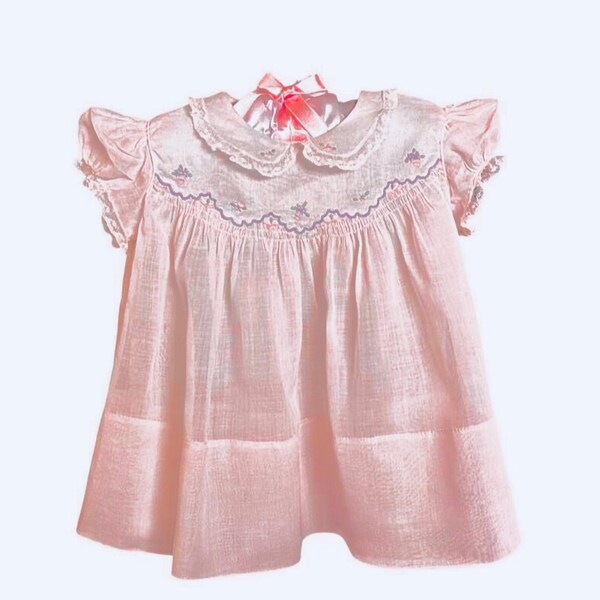 AS IS Size 3 Toyland Togs White Dotted Swiss Cotton Toddler Pinafore ...