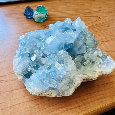 Serene Blue Calcite Spheres. Calm Your Space Balance Chakras, Enhance ...