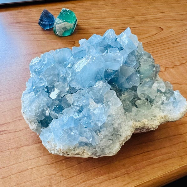 Serene Blue Calcite Spheres. Calm Your Space! Balance Chakras, Enhance ...