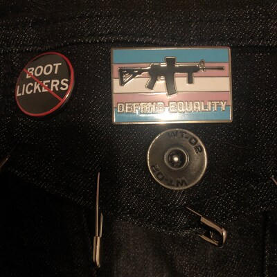 Defend Equality Trans Flag and Rifle Hard Enamel Pin - Etsy