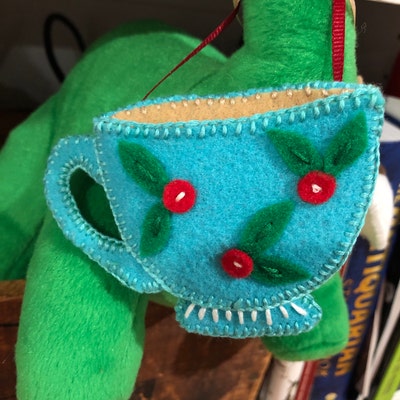 Christmas Vintage Teacup Felt Pattern Tea Party Favor Felt Teacup High ...