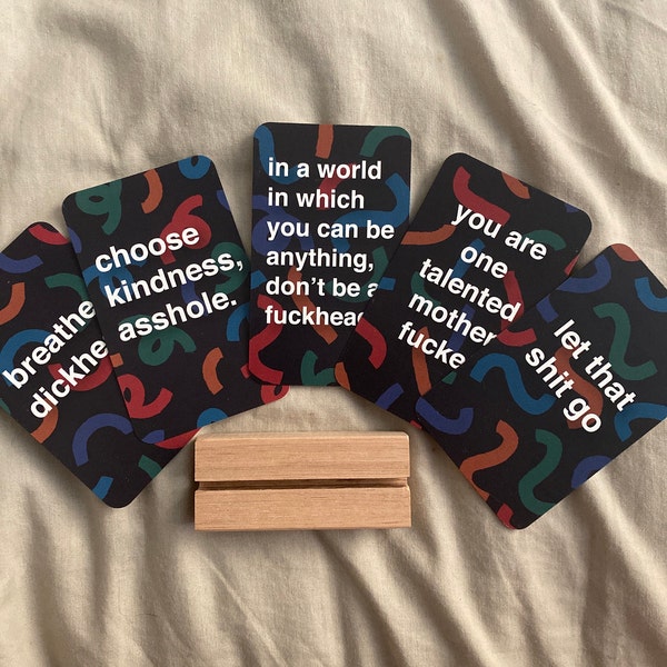 Bad Words Affirmation Card Pack With Stand - Etsy Australia