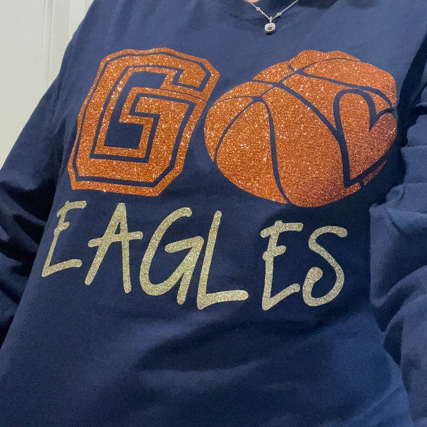 Glitter Basketball Shirt | Long Sleeve Shirt | Basketball Spirit Wear ...