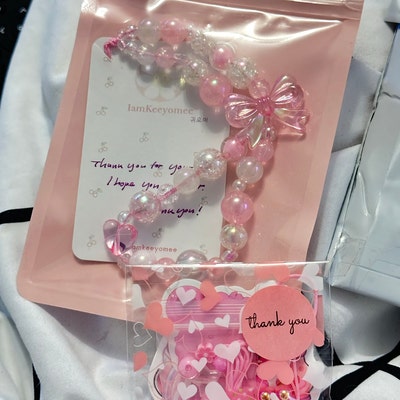 Pink Bow Tie Phone Charm Strap, Phone Lanyard, Phone Accessory, Gift ...