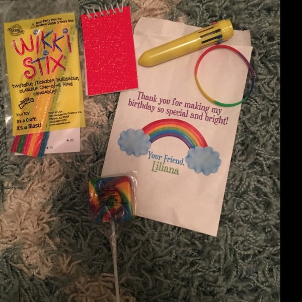 Rainbow Birthday Party, Rainbow Favor Bags, Rainbow Birthday Favors ...