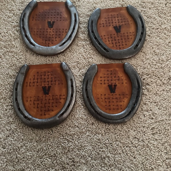 Set of Four Horseshoe Coasters - Etsy