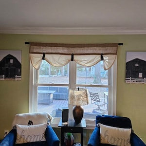 Cottage Valance Natural Beige or White Cotton Country French Curtain ...