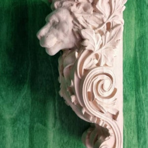 Elegant Slim-base Arch Wooden Appliqué Carved Swirl Embellishments, 1pc ...