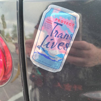 Protect Trans Lives Sticker Trans Pride Chrome Decal LGBTQ Laptop ...