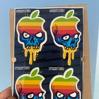 Hackintosh Apple Skull Logo Custom Mash Up MacBook iPhone Laser Printed ...