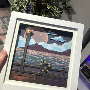WILD UMBREON APPEARED Pokemon Framed 3D Paper Art Shadow Box - Etsy