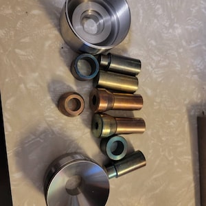 BIG Self Centering Coin Ring Punch Set, No Spacers Sizes 1/4", 3/8", 1/ ...