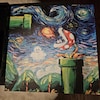 Mario World Van Gogh, Super Mario Canvas Gift, Van Gogh Canvas Decor ...