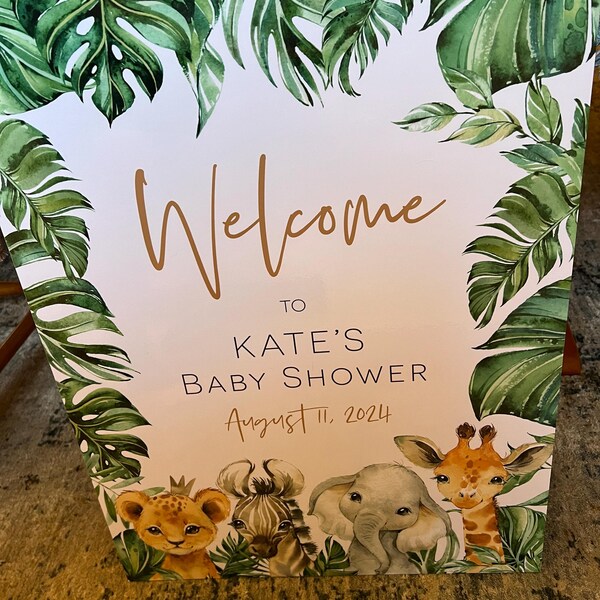 Jungle Welcome Sign Poster, Shower Welcome Sign, Safari Welcome Sign ...