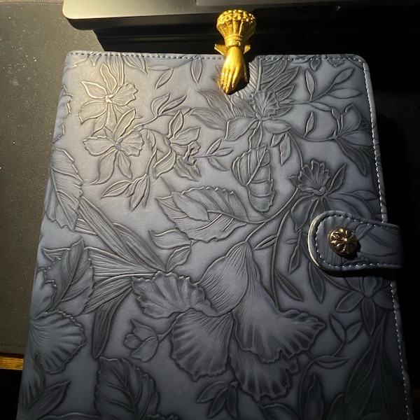 Embossed A5 Leather Planner Green,custom Leather Binder Journal ...