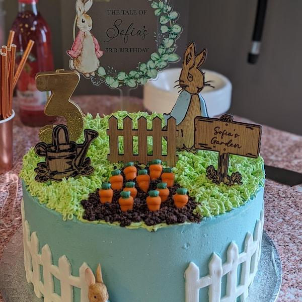 Peter Rabbit Birthday Cake Topper | Personalised Acrylic Peter Rabbit ...