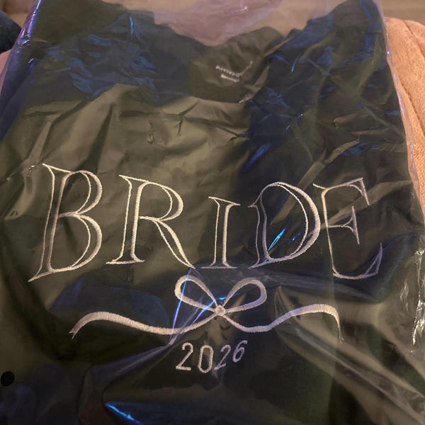 Custom Bride/maid of Honor/bridesmaid Embroidered Sweatshirt, Bridal ...