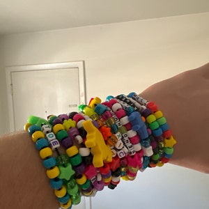2D DNA Rainbow Kandi Cuff Bracelet in Black or White. Perfect for Any ...