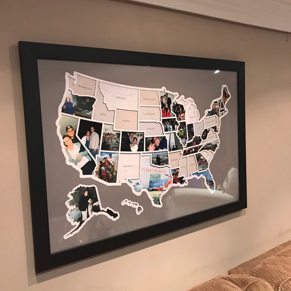 50 States Photo Map - A Unique USA Travel Collage - Etsy UK
