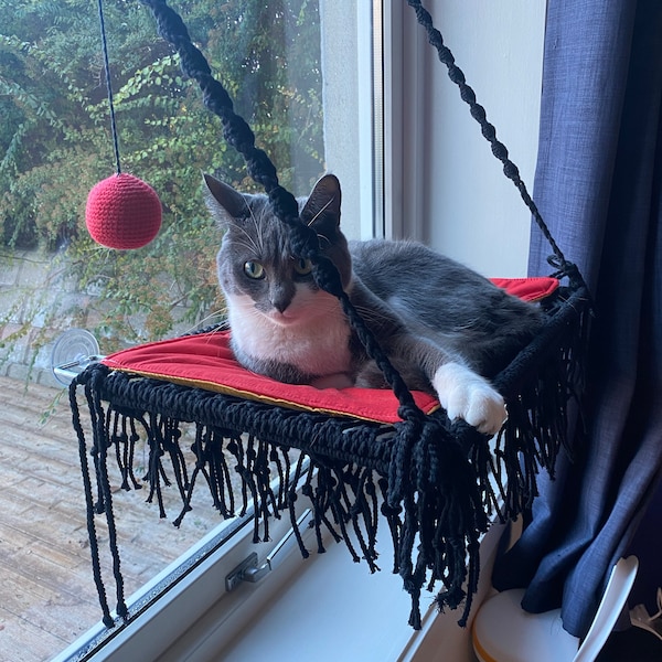 Cat Window Bed, Macrame Cat Window Hammock, Express Shipping , Cat ...