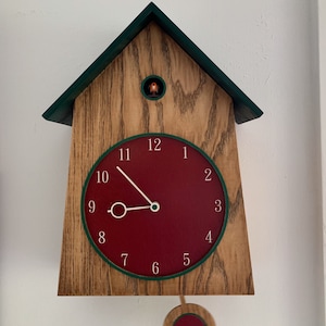 Retro Cuckoo Clock Red Dial and White Numbers | Etsy