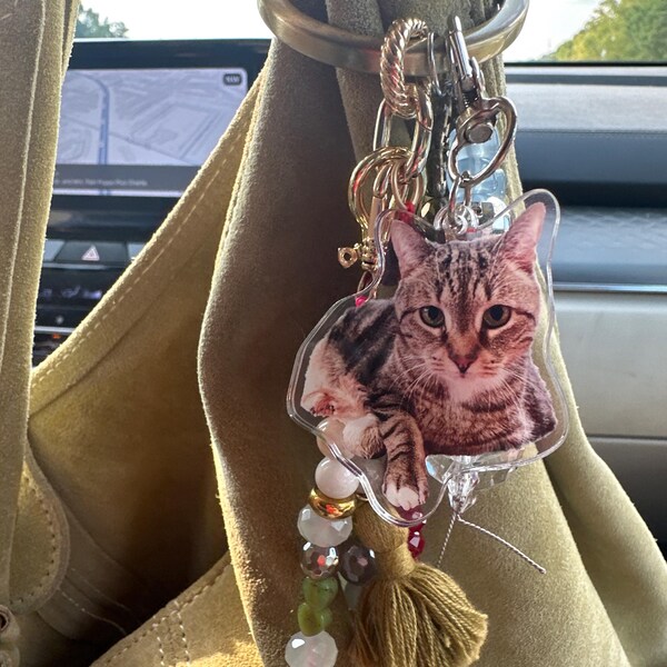 Custom Cat Keychain, Dog Keychain, Pet Keychain, Personalized Pet Photo ...