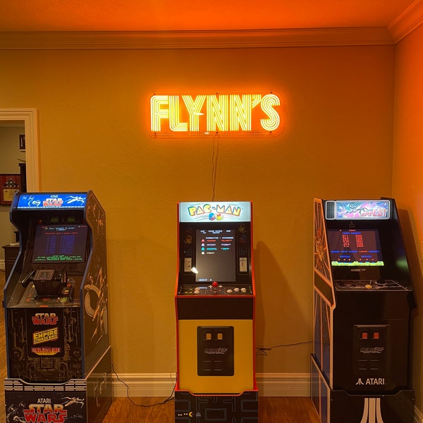 Tron Flynn's Arcade LED Neon Sign, Custom LED Neon Sign, Home Wall Art ...