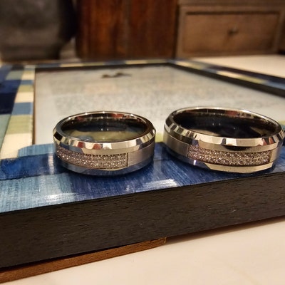 Greek Ring, Yellow Gold Tungsten Ring, Mens Tungsten Wedding Band, 8MM ...