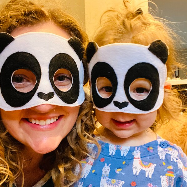 Panda Bear Party Masks- Panda Bear Photo Prop - Felt Mask - Pretend ...