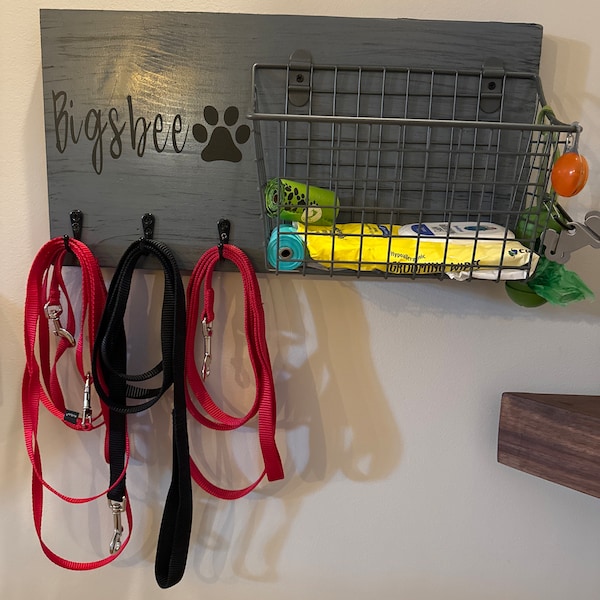 Personalized Wooden Dog Leash Holder Sign for Pet Parents - Etsy