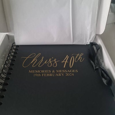 Personalised 40th Birthday Guestbook, 40th Scrapbook, Birthday Memory ...