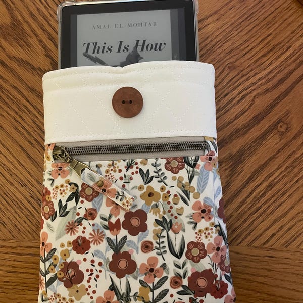 Padded Book Sleeve "mustard Dandelion" Kindle Sleeve, Quilted Book ...