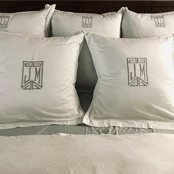 Monogrammed Euro Sham - Etsy