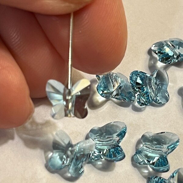 Swarovski Crystals - Choice 6mm, 8mm or 10mm Crystal Butterfly Bead - Light Rose - Vertical Top ...