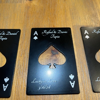 Personalized Wedding Favor Playing Card Bottle Opener, Ace Credit Card ...